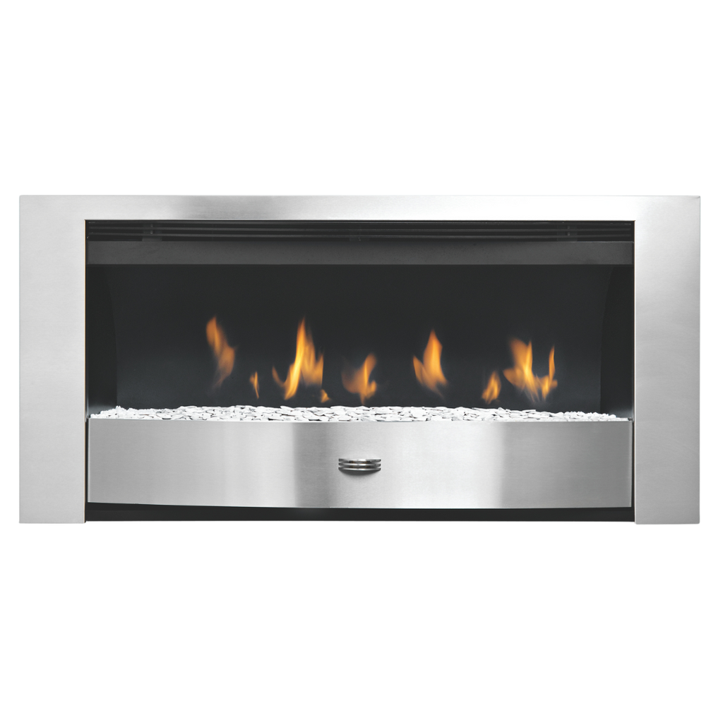 INFINITI 1000 CLASSIC BUILT-IN GAS FIREPLACE S/S | with S/S FRAME OPTI ...